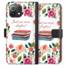DeinDesign Xiaomi Mi 11 Lite 5G Handy Klapph&uuml;lle Handyh&uuml;lle aus Kunst Leder schwarz Flip Case Statement Books Flowers Sideflip mit langer Lasche