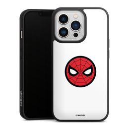 DeinDesign iPhone 13 Pro Handy Premium Silikon H&uuml;lle Handyh&uuml;lle schwarz Case Merchandise Marvel Spiderman Silikon Premium Case