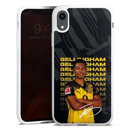 DeinDesign iPhone Xr Handy Silikon H&uuml;lle Case wei&szlig; Handyh&uuml;lle Borussia Dortmund Jobe Bellingham Bvb Silikon Case