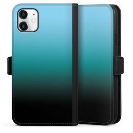 DeinDesign iPhone 11 Handy Klapph&uuml;lle Handyh&uuml;lle aus Kunst Leder schwarz Flip Case Ombre Black Two-Tone Sideflip mit Lasche