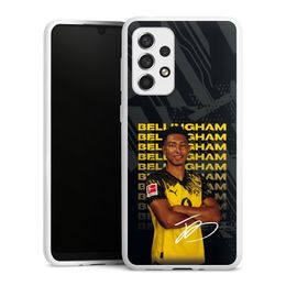 DeinDesign Galaxy A33 5G Handy Silikon H&uuml;lle Case wei&szlig; Handyh&uuml;lle Borussia Dortmund Jobe Bellingham Bvb Silikon Case