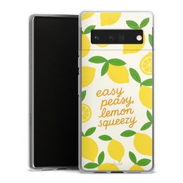 DeinDesign Google Pixel 6 Pro Handy Silikon H&uuml;lle Case transparent Handyh&uuml;lle Spruch Statement Lemon Silikon Case