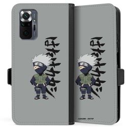 DeinDesign Xiaomi Redmi Note 10 Pro Handy Klapph&uuml;lle Handyh&uuml;lle aus Kunst Leder schwarz Flip Case Official Licensed Product Naruto Shippuden Kakashi Sideflip mit