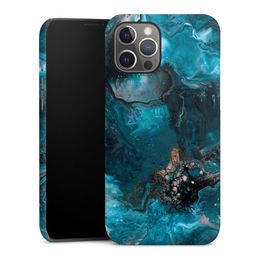 DeinDesign iPhone 12 Pro Max Handy Premium Case Smartphone Handyh&uuml;lle Schutzh&uuml;lle matt Ocean Blue Marble Premium Case
