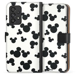 DeinDesign Galaxy A53 5G Handy Klapph&uuml;lle Handyh&uuml;lle aus Kunst Leder schwarz Flip Case Mickey Mouse Disney Official Licensed Product Sideflip mit langer Lasche