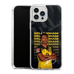 DeinDesign iPhone 13 Pro Max Handy Silikon H&uuml;lle Case transparent Handyh&uuml;lle Borussia Dortmund Jobe Bellingham Bvb Silikon Case