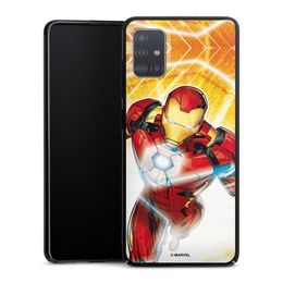 DeinDesign Galaxy A51 Handy Hard Case Schutzh&uuml;lle schwarz Smartphone Backcover Marvel Iron Man Fire Hard Case
