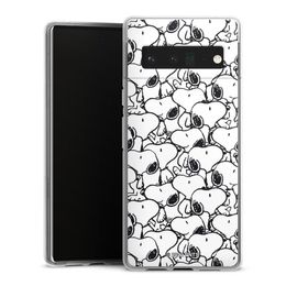 DeinDesign Google Pixel 6 Pro Handy Silikon H&uuml;lle Case transparent Handyh&uuml;lle Peanuts Snoopy Muster Silikon Case