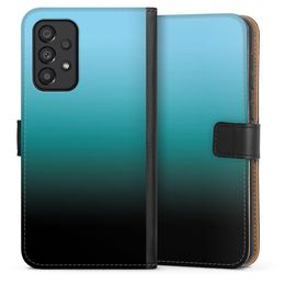 DeinDesign Galaxy A33 5G Handy Klapph&uuml;lle Handyh&uuml;lle aus Kunst Leder schwarz Flip Case Ombre Two-Tone Black Sideflip mit langer Lasche