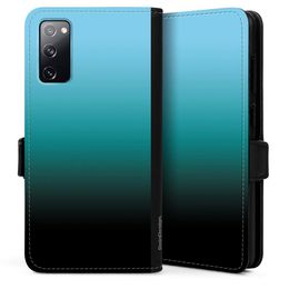 DeinDesign Galaxy S20 Handy Klapph&uuml;lle Handyh&uuml;lle aus Kunst Leder schwarz Flip Case Ombre Black Two-Tone Sideflip mit Lasche