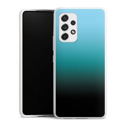 DeinDesign Galaxy A53 5G Handy Silikon H&uuml;lle Case wei&szlig; Handyh&uuml;lle Two-Tone Ombre Black Silikon Case