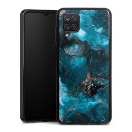 DeinDesign Galaxy A12 Handy Silikon H&uuml;lle Case schwarz Handyh&uuml;lle Ocean Marble Blue