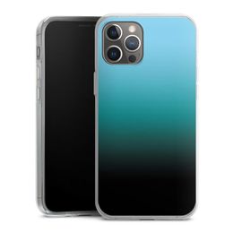 DeinDesign iPhone 12 Pro Max Handy Silikon H&uuml;lle Case transparent Handyh&uuml;lle Ombre Black Two-Tone Silikon Case