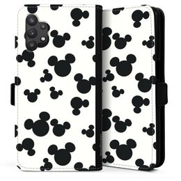 DeinDesign Galaxy A32 5G Handy Klapph&uuml;lle Handyh&uuml;lle aus Kunst Leder schwarz Flip Case Mickey Mouse Official Licensed Product Disney Sideflip mit langer Lasche
