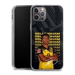 DeinDesign iPhone 12 Pro Max Handy Silikon H&uuml;lle Case transparent Handyh&uuml;lle Borussia Dortmund Jobe Bellingham Bvb Silikon Case