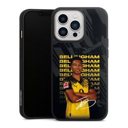 DeinDesign iPhone 13 Pro Handy Premium Silikon H&uuml;lle Handyh&uuml;lle schwarz Case Borussia Dortmund Jobe Bellingham Bvb Silikon Premium Case