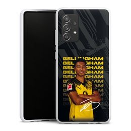DeinDesign Galaxy A52s 5G Handy Silikon H&uuml;lle Case wei&szlig; Handyh&uuml;lle Borussia Dortmund Jobe Bellingham Bvb Silikon Case