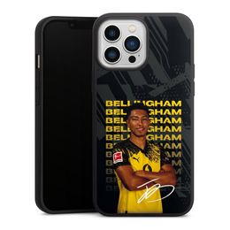 DeinDesign iPhone 13 Pro Max Handy Premium Silikon H&uuml;lle Handyh&uuml;lle schwarz Case Borussia Dortmund Jobe Bellingham Bvb Silikon Premium Case
