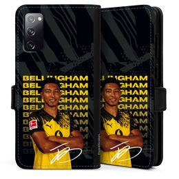 DeinDesign Galaxy S20 Handy Klapph&uuml;lle Handyh&uuml;lle aus Kunst Leder schwarz Flip Case Borussia Dortmund Jobe Bellingham Bvb Sideflip mit Lasche