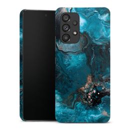 DeinDesign Galaxy A53 5G Handy Premium Case Smartphone Handyh&uuml;lle Schutzh&uuml;lle matt Ocean Marble Blue Premium Case