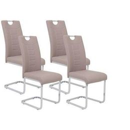 Schwingstuhl Ruby Grau gepolstert 4er-Set