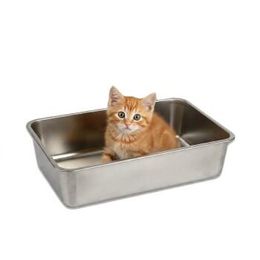 Lucky-Kitty Katzentoilette Kitten Edelstahl Edelstahl Natur mattiert