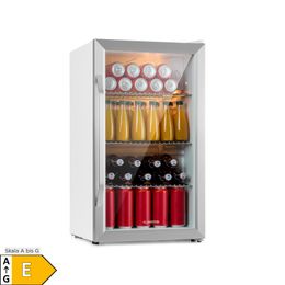 Klarstein Beersafe XXL Crystal White K&uuml;hlschrank 80 Ltr Panoramaglas Edelstahl