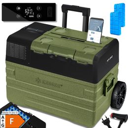 Kesser&reg; Kompressor K&uuml;hlbox elektrisch Gefrierbox, Mit APP-Steuerung USB-Anschluss 12/24 V 230V, +Teleskopstange R&auml;der K&uuml;hlschrank K&uuml;hlung bis -20 &deg;C f&uuml;r Auto, Lkw, Boot, Reisemobil, Camping