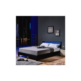 Home Deluxe LED Bett ASTRO - 140 x 200 cm Schwarz