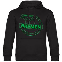 multifanshop Kapuzen Sweatshirt - Bremen - Meine Fankurve - Druck gr&uuml;n - Hoodie