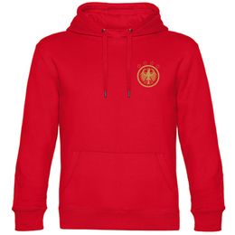 multifanshop Kapuzen Sweatshirt - Deutschland - Adler Retro Gold - Druck gold metallic - Hoodie