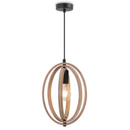 Paco Home Pendelleuchte "BARRY S", schwarz (schwarz, holz), 1, H: 31cm, Leuchten, Pendelleuchte