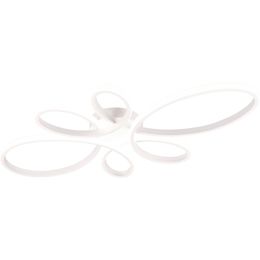Trio LEUCHTEN LED Deckenleuchte "FLY, Deckenlampe LED 32W 3900 Lumen kaltwei&szlig; 4000K 3-Stufen dimmbar", wei&szlig; (wei&szlig; matt), 1, H: 7,5cm, 1 Stk., Leuchten, Ma&szlig;e 83x45 cm, LED Band Schleife Deckenlampe Schlafzimmer Wohnzimmer, LED Deckenleuchte