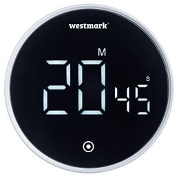 Eieruhr Westmark "Kurzzeitmesser &raquo;Round&laquo;", schwarz, B:7,8cm H:2,6cm L:7,8cm, Kunststoff, Kurzzeitmesser, Timer mit Magnet