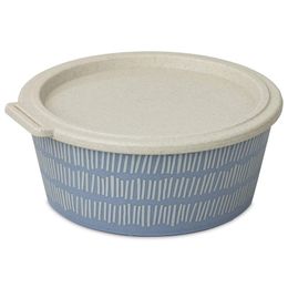 Aufbewahrungssch&uuml;ssel Koziol "BLOMSTER BOX 1,3l LINE Schale 1,3l mit Deckel", blau (nature flower blau), B:18,8cm H:8cm, Kunststoff, Lebensmittelaufbewahrungsbeh&auml;lter