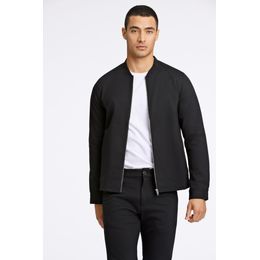 Funktionshemd LINDBERGH "Overshirt", Herren, Gr. M, N-Gr, schwarz, Stoff, Obermaterial: 75% Polyester, 22% Viskose, 3% Elasthan, slim fit normal, Rundhals, &Auml;rmel mit &Auml;rmelschlitz 1-Knopf-Manschette mit Kn&ouml;pfen, Hemden, mit Stretch