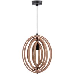 Paco Home Pendelleuchte "BARRY L", schwarz (schwarz, holz), 1, H: 40,3cm, Leuchten, Pendelleuchte