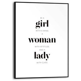 Poster Reinders "Lady", schwarz (farbe bild(er): schwarz, wei&szlig;), B:30cm H:40cm T:1,6cm, MDF, Bilder, Poster