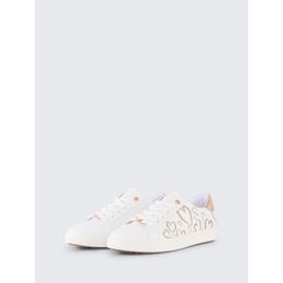 Tom Tailor Damen Sneaker mit Herz-Print, wei&szlig;, Uni, Gr. 40