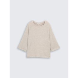 Tom Tailor Damen Langarmshirt mit Raglan&auml;rmeln, braun, Meliert, Gr. XL