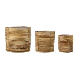 Bloomingville Linoa Pflanz Korb 3er-Set aus Rattan &Oslash; 16-25 cm skandinavische Deko Online Shop