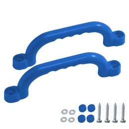 Wetterfeste Klettergriffe Set 250x75mm - Robuste Kunststoff Haltegriffe f&uuml;r Spielturm oder Kletterwand - Blau - Montagezubeh&ouml;r inklusive - Wickey