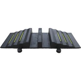 Moravia Schlauch- und Kabelbr&uuml;cke, H&ouml;he 85 mm, Kabel bis 75 mm &Oslash;, schwarz, LxB 855 x 300 mm