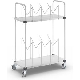 treston Kartonwagen HCT410, mit 2 B&ouml;den und Kartonhaltern, LxBxH 530 x 1090 x 1515 mm