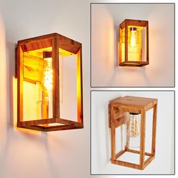 hofstein Leset Au&szlig;enwandleuchte Braun, Holzoptik, 1-flammig