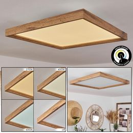 hofstein Longvic Deckenpanel LED Braun, Holzoptik, Schwarz, 1-flammig