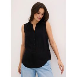 bonprix Blusentop aus reiner Viskose, schwarz, Gr.44, Langes Blusentop mit geh&auml;kelten Eins&auml;tzen