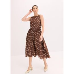 bonprix Midikleid mit Bindeband, braun, Gr.38, Schickes Midikleid mit Bindeband f&uuml;r den komfortablen Sitz