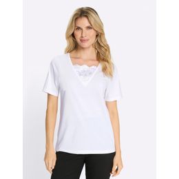 WITT Damen 2-in-1-Shirt mit Glitzerdruck, ecru, Gr&ouml;&szlig;e 38