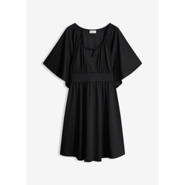 bonprix Minikleid mit tiefem Ausschnitt, schwarz, Gr.52/54 (XXL), Stylisches Kleid mit toller Passform